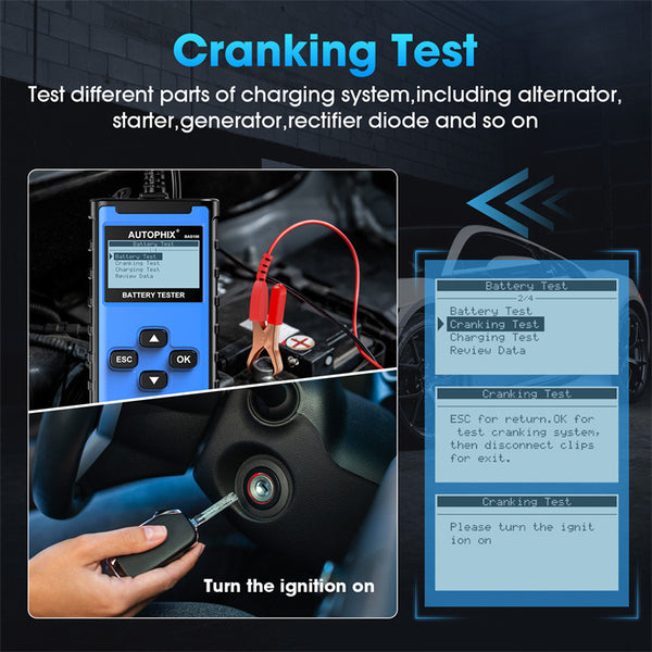 AUTOPHIX BAS100 Automotive 12-24V Lead-acid Battery Tester Analyzer ...